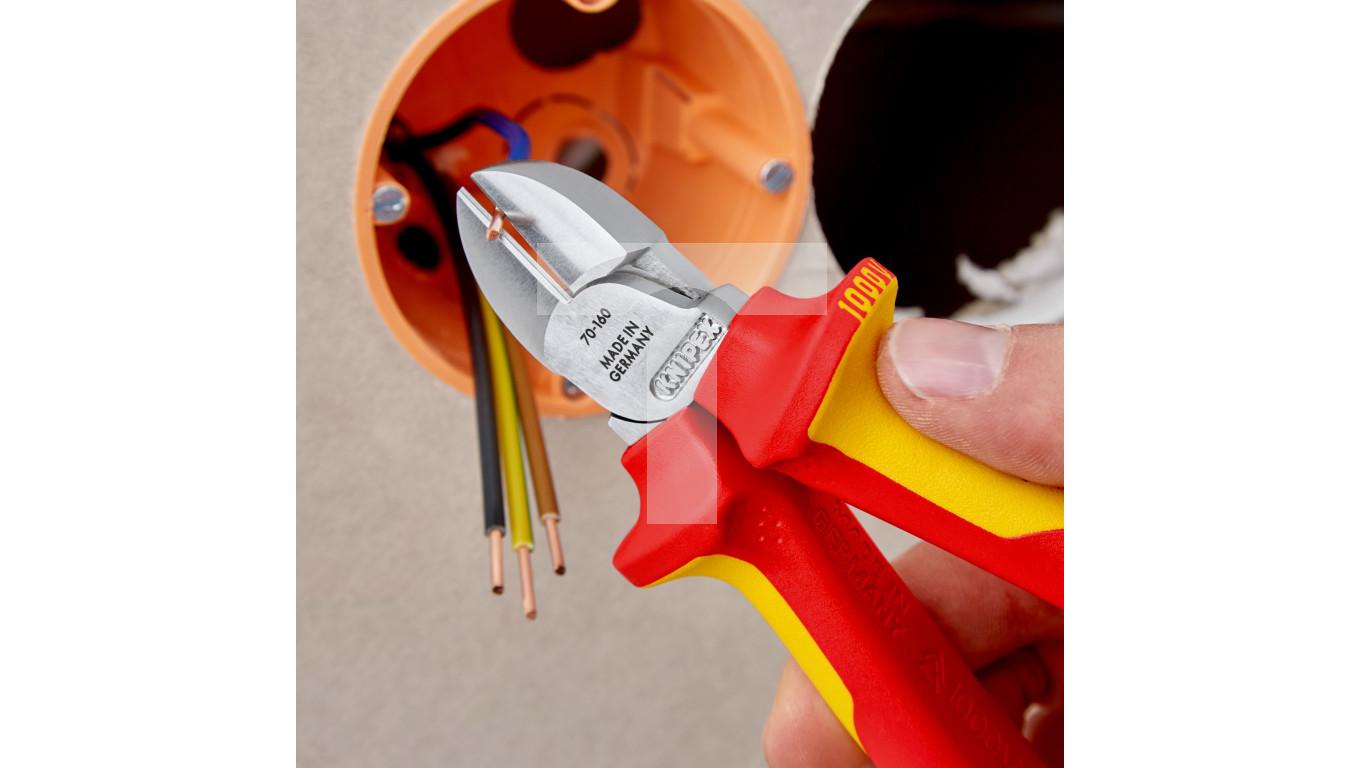 Szczypce tnące boczne z wielokomponentowymi nasadkami, izolowane wg VDE ...