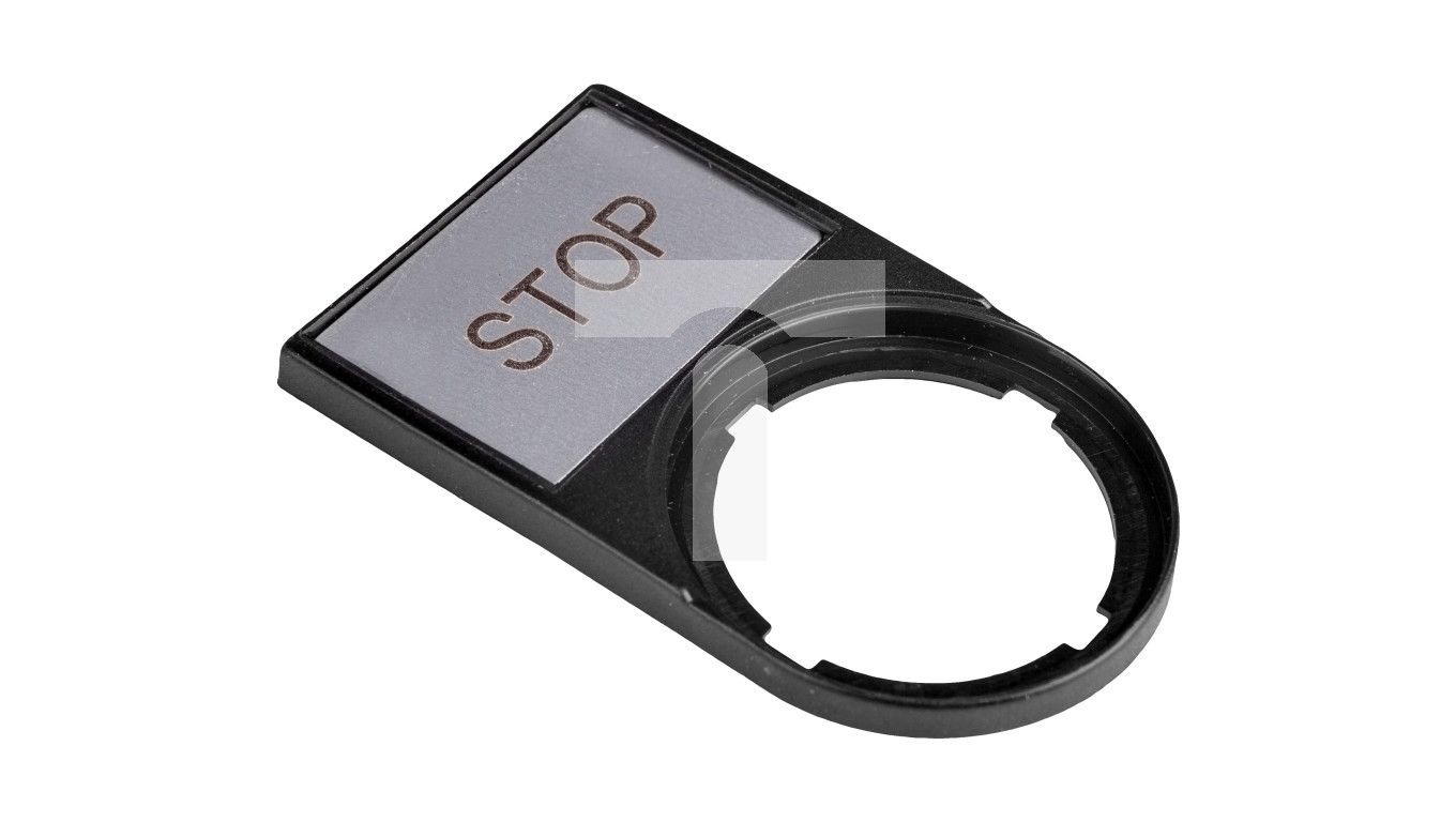 Tabliczka opisowa STOP 50x30mm czarna prostokątna M22S-ST-GB0 216494 ...