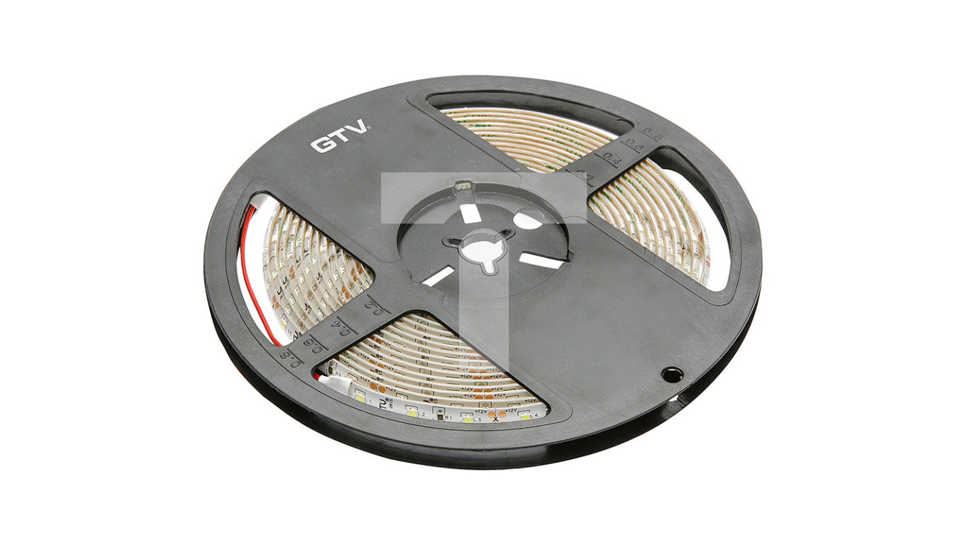Taśma Flash 2835, 300 LED ciepły biały, 33W, bez żelu 8mm, Rolka 5m, 12V – GTV | TIM SA