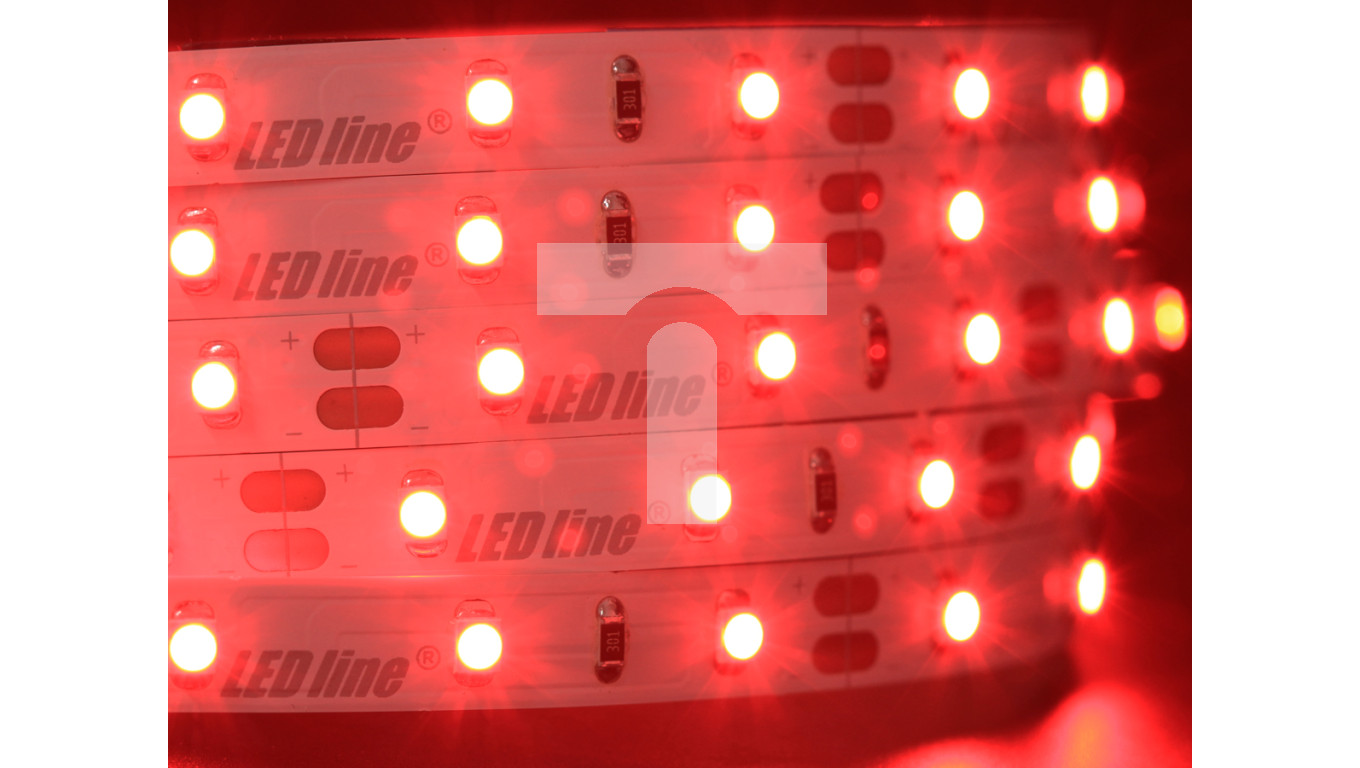 Taśma LED line 300 SMD3528 12V czerwona 4,8W 5 lat gwar. 240201/5m ...