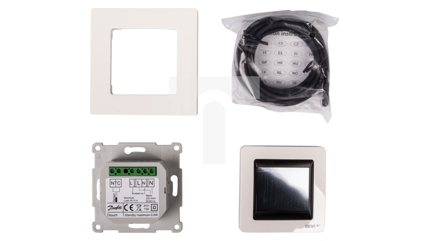 Termostat DEVIreg Touch 230V 16A 5-45C IP21 biały 140F1064 – DEVI ...