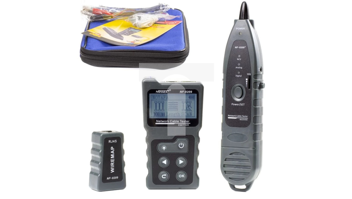 Tester kabli sieciowych LAN RJ45 PoE z pomiarem długości przewodów LCD ...