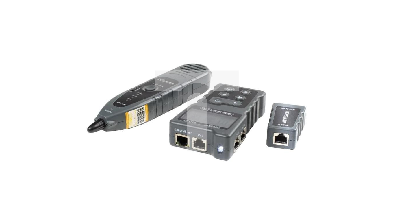 Tester kabli sieciowych LAN RJ45 PoE z pomiarem długości przewodów LCD ...