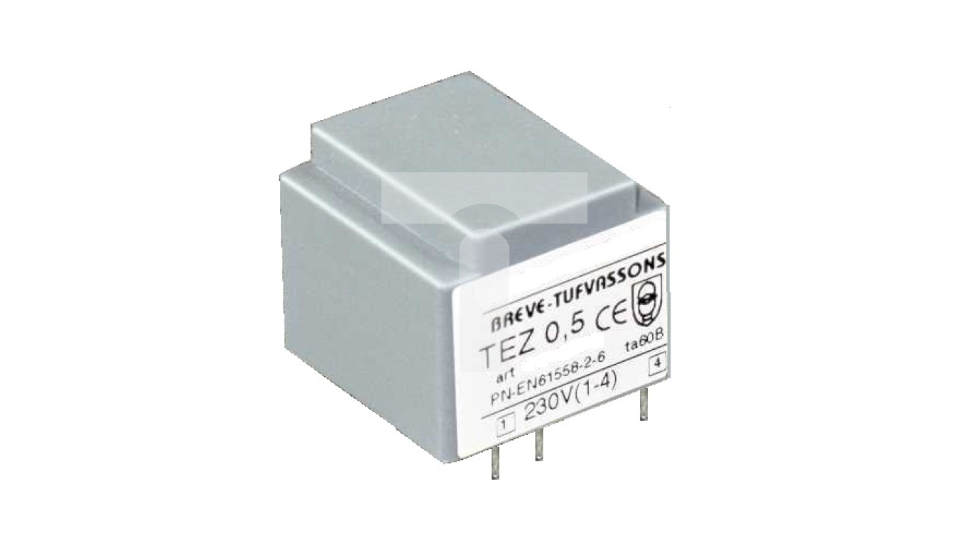 Transformator 1-fazowy TEZ 0,5/D 230/6-6V /do druku/ 16006-8986 – BREVE | TIM SA