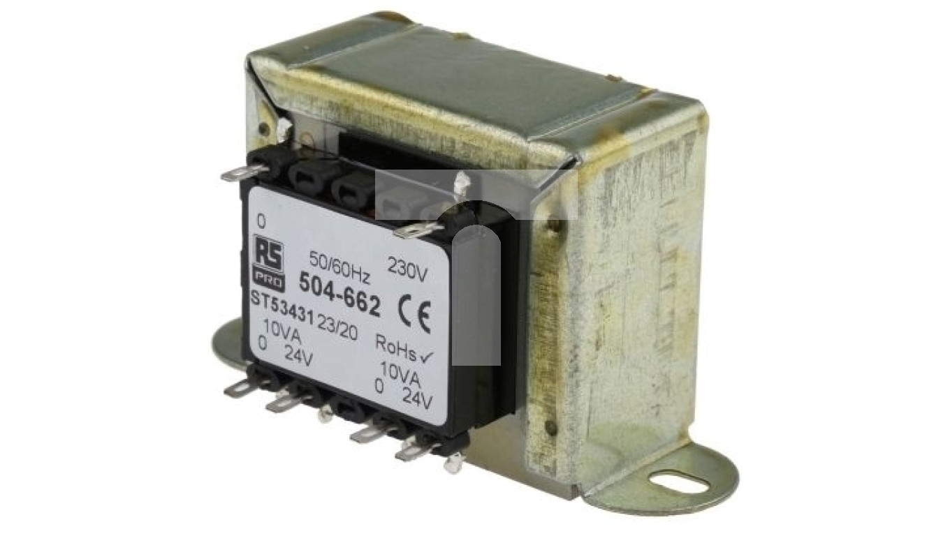 Transformator do zabudowy Napięcie wtórne 24V ac 20VA Napięcie pierwotne 230V ac 2-wyjściowy RS ...