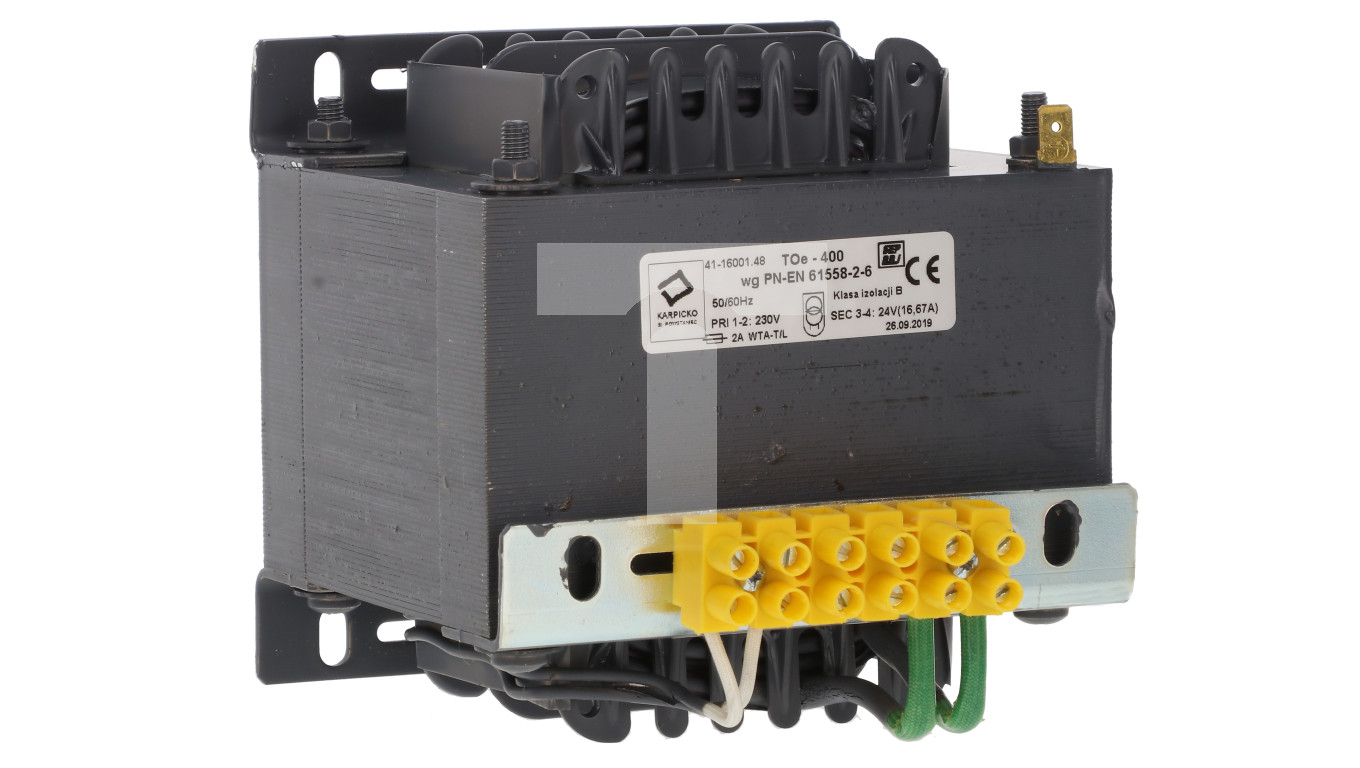 Transformator jednofazowy TOe 400 VA 230V/24V 41-16001.48\P01 – Powstaniec KARPICKO | TIM SA