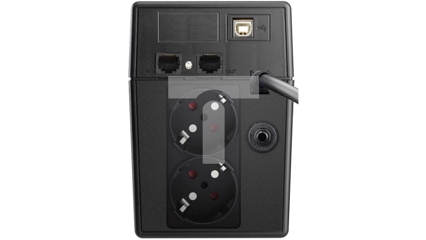 UPS POWERWALKER LINE-INTERACTIVE 600VA/360W 2xSCHUKO 230V, RJ11/45 we/wy, USB, LCD VI 600 SW ...