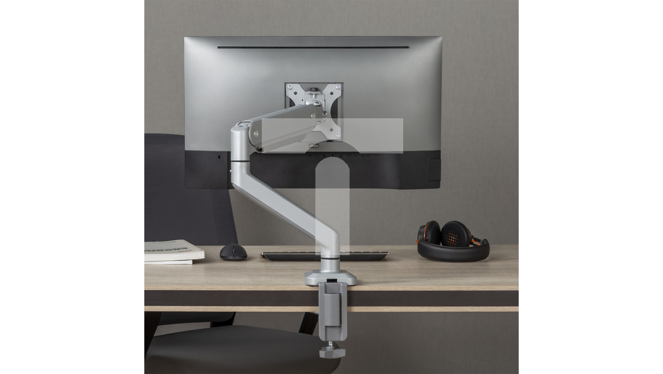 Uchwyt do monitora aluminiowy ze sprężyną gazową Ergo Office, podwójne ...