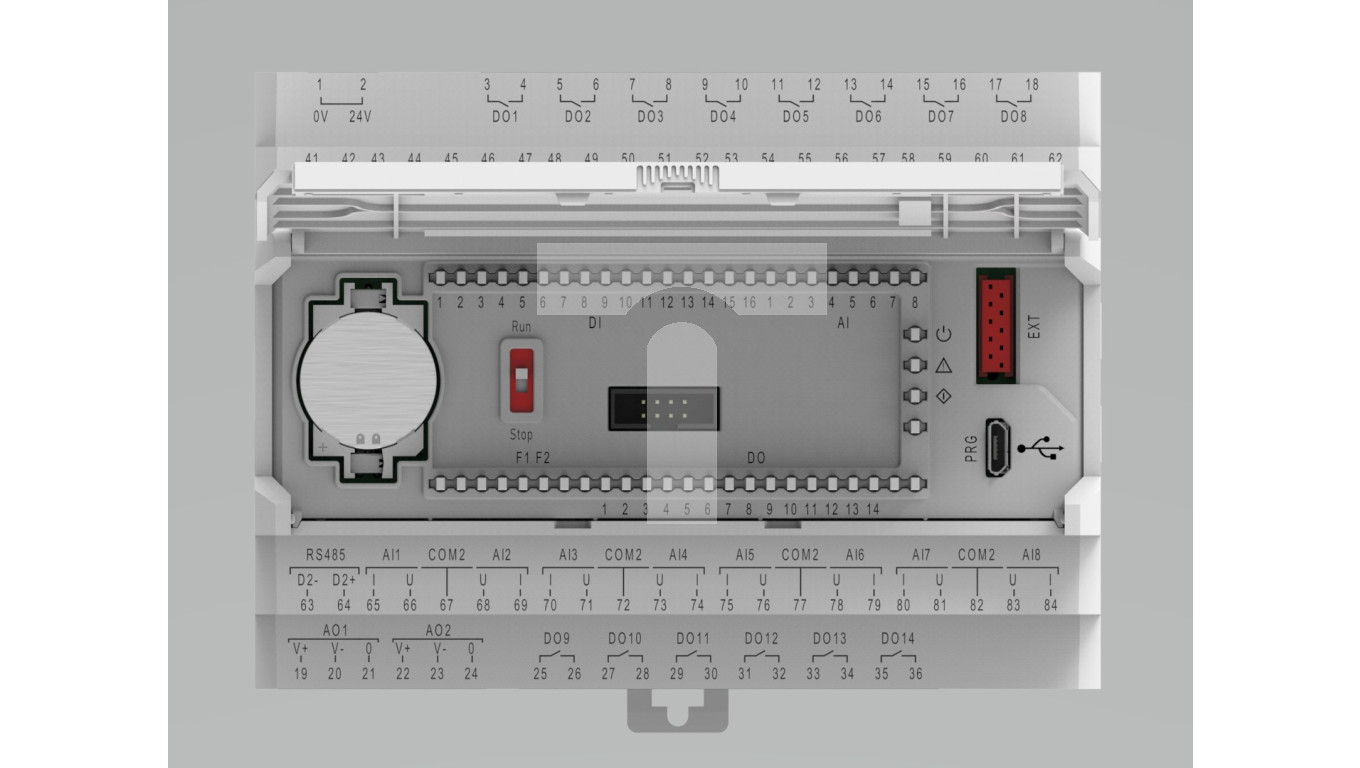 Uniwersalny, programowany sterownik PLC, 16DI, 8AI (u/i/r/DI), 2AO (u/i ...