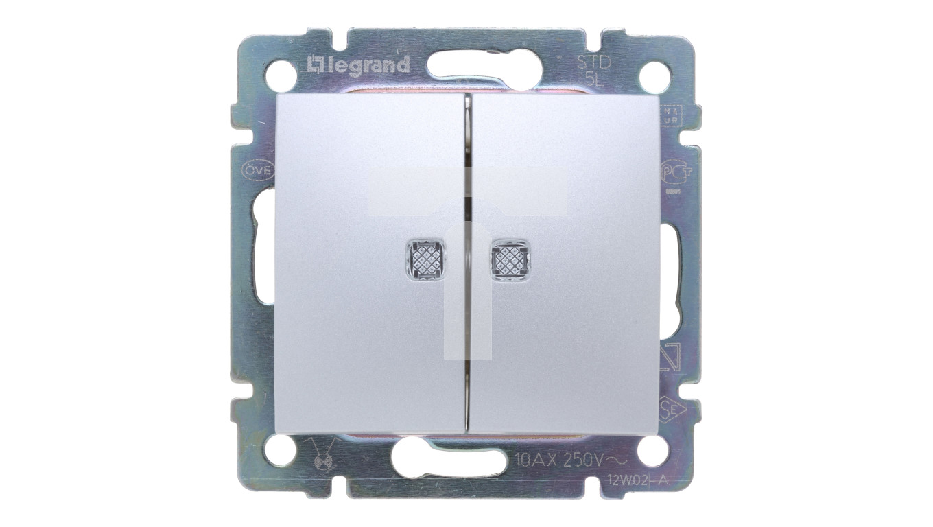 VALENA Łącznik świecznikowy z podświetleniem aluminium 770128 – LEGRAND ...