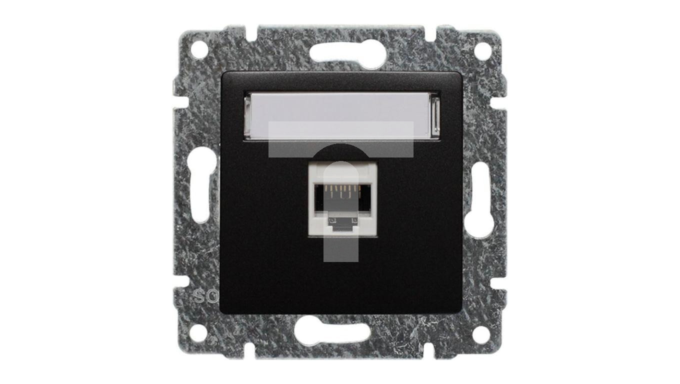 VENA Gniazdo komputerowe pojedyncze RJ45 kat.5e nieekranowane antracyt ...