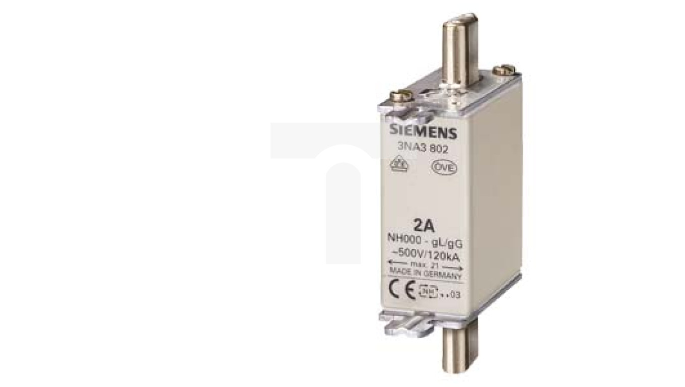 WKŁADKA TOPIKOWA NH 500V WLK. 000 25A GG 3NA3810 /3szt./ – SIEMENS | TIM SA
