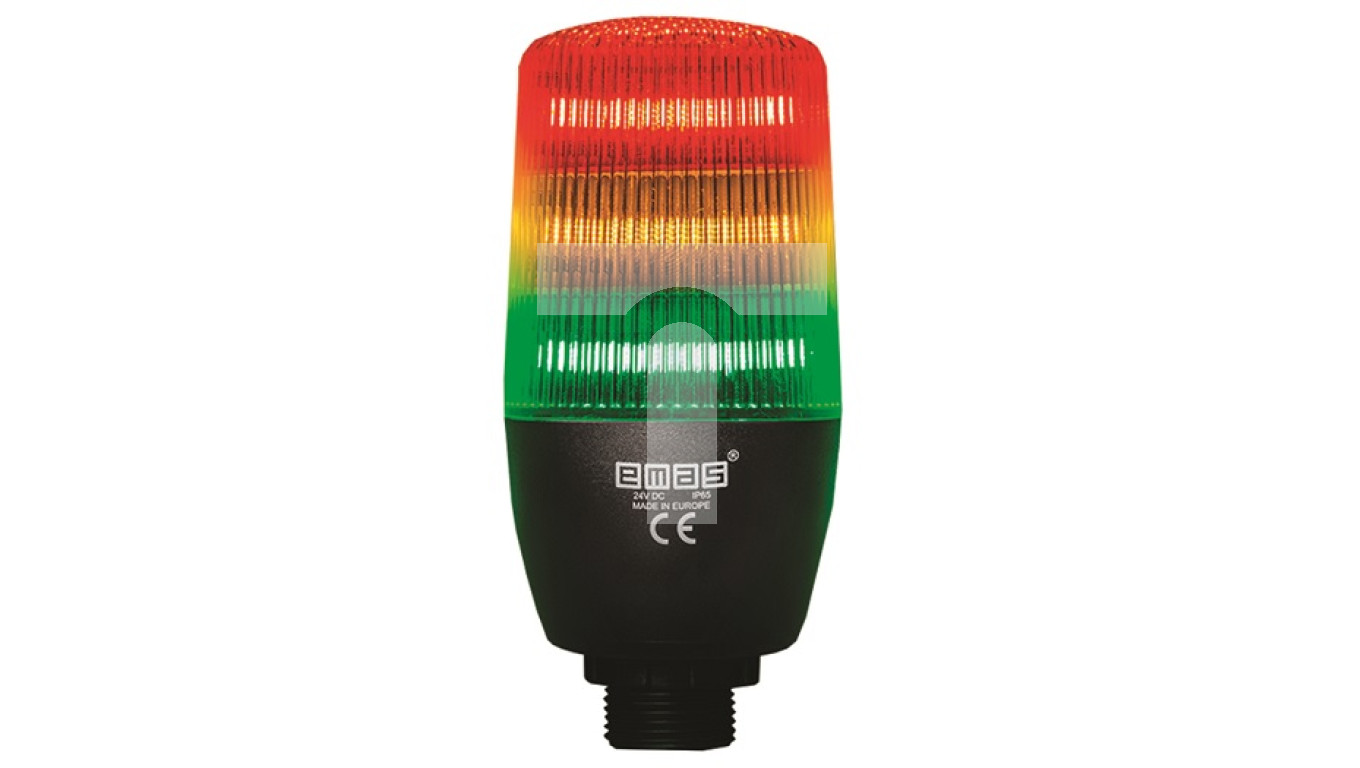 Wielofunkcyjna kolumna sygnalizacyjna LED trójkolorowa z buzzerem, 55mm, PLC, 24V AC/DC T0 ...
