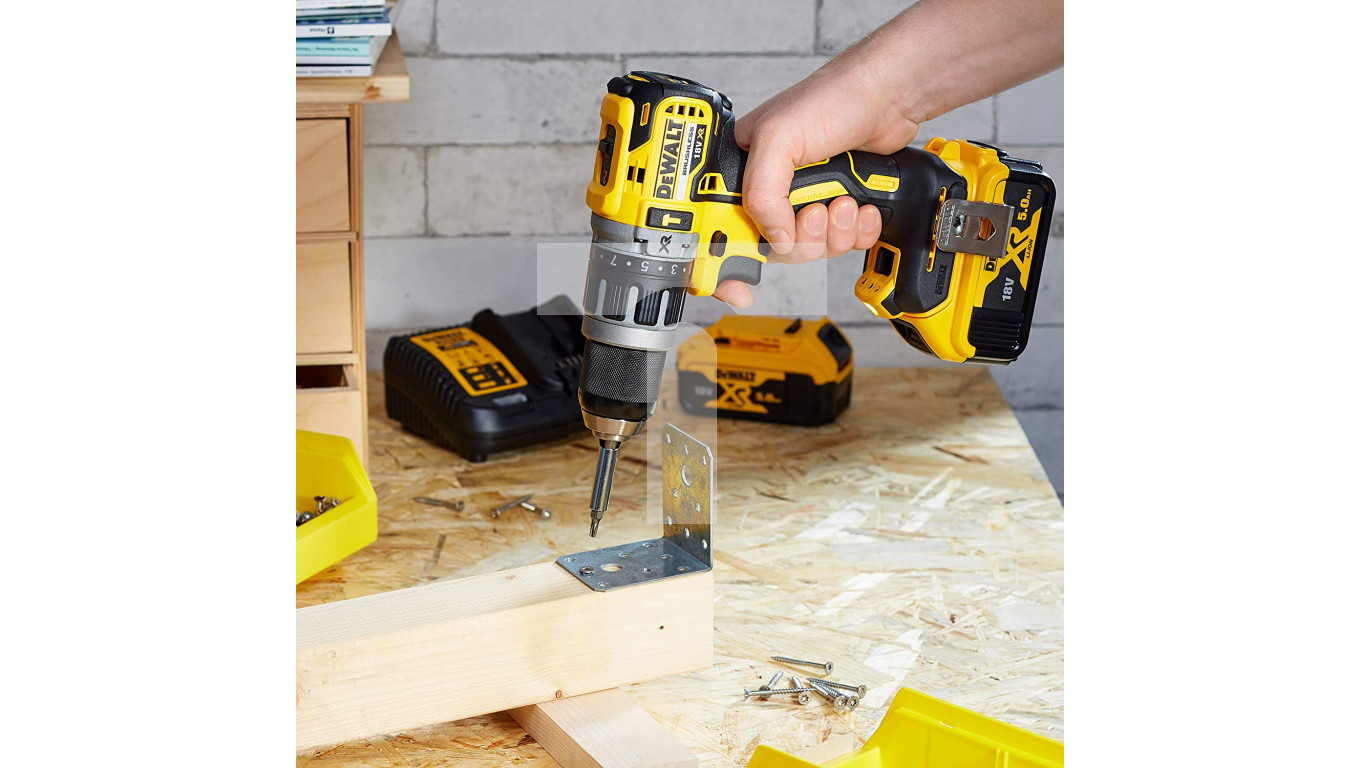 Wiertarko-wkrętarka akumulatorowa, bezszczotkowa z udarem 18V XR, 2 x ...