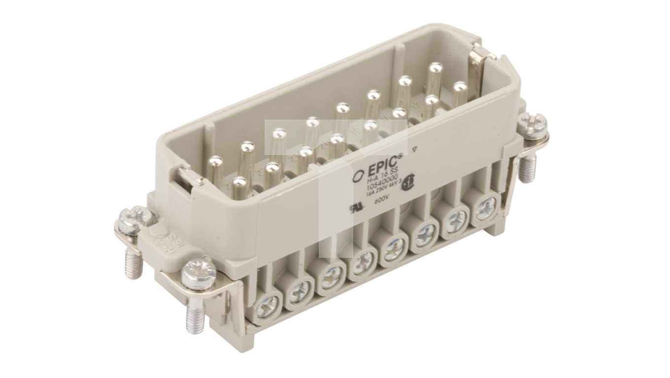 Wkład złącza 16P+PE męski 16A 250V EPIC H-A 16 SS 17-32 DR PH1 10540000 ...