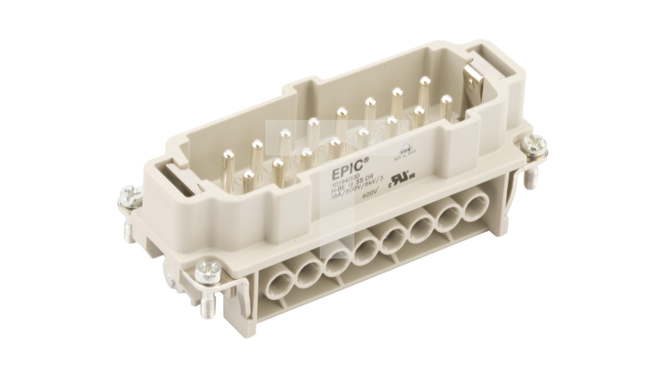 Wkład złącza 16P+PE męski 16A 500V EPIC H-BE 16 SS DR 10194000 – LAPP KABEL | TIM SA