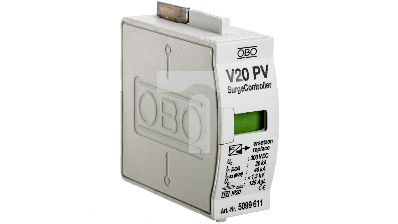Wkładka PV ogranicznika przepięć C 1P 20kA 1,3kV 300V DC V50-B+C Typ 1 ...