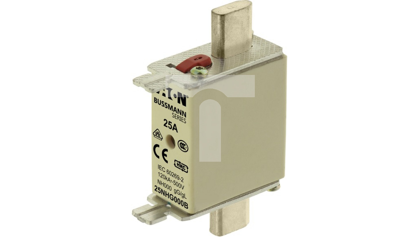 Wkładka bezpiecznikowa NH000 25A gL/gG 500V 25NHG000B – EATON | TIM SA
