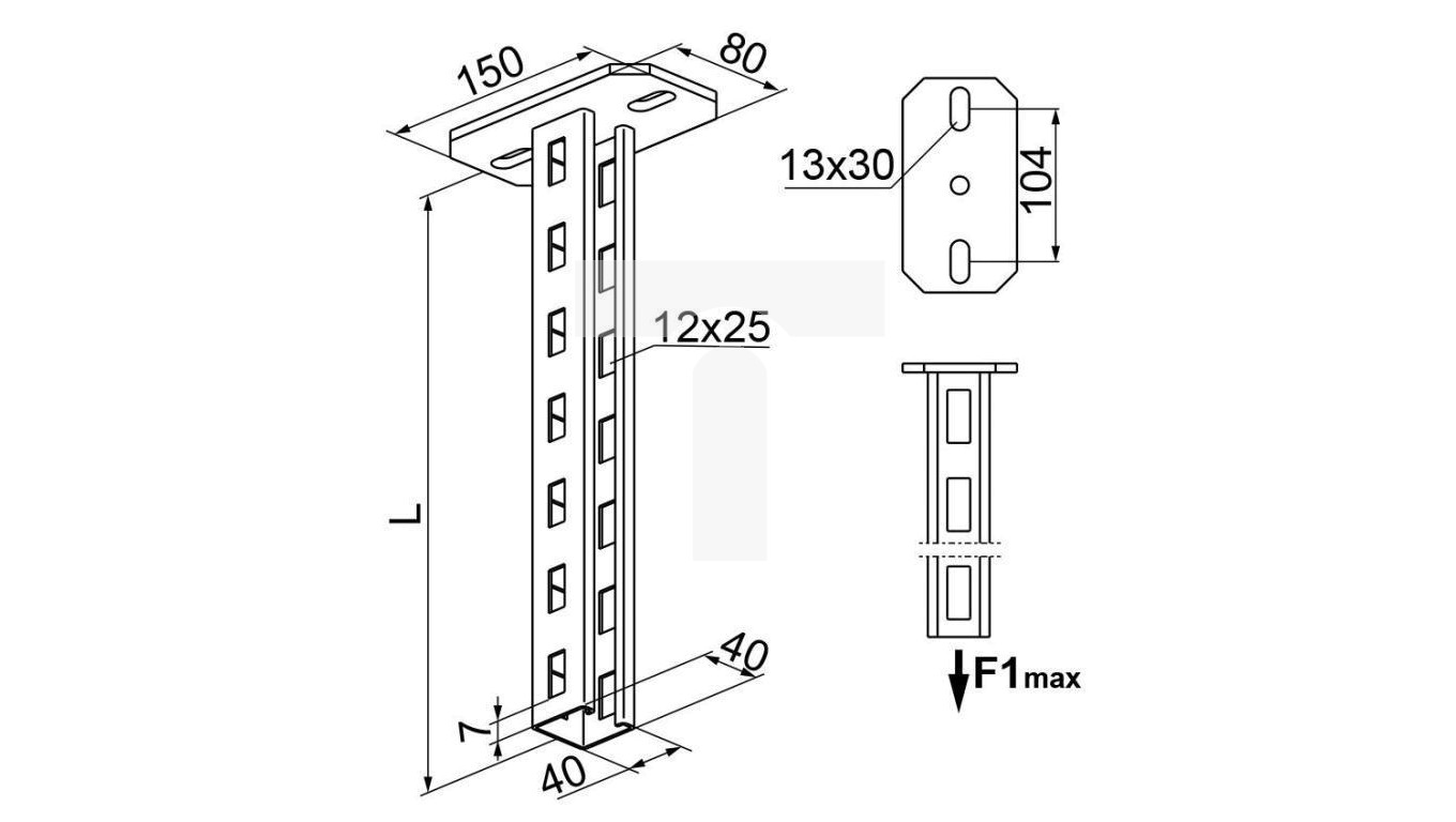 Wspornik sufitowy 600mm WPCW600 N 750660 – BAKS | TIM SA