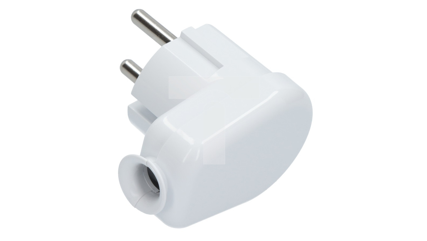Wtyczka kątowa b/u 16A 2P 250V biała WT-16 K2 – TIMEX-Elektro | TIM SA