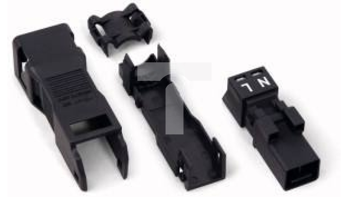 Wtyk 2-torowy biały z obudowa odciążającą naciąg WINSTA MINI 890-132 ...