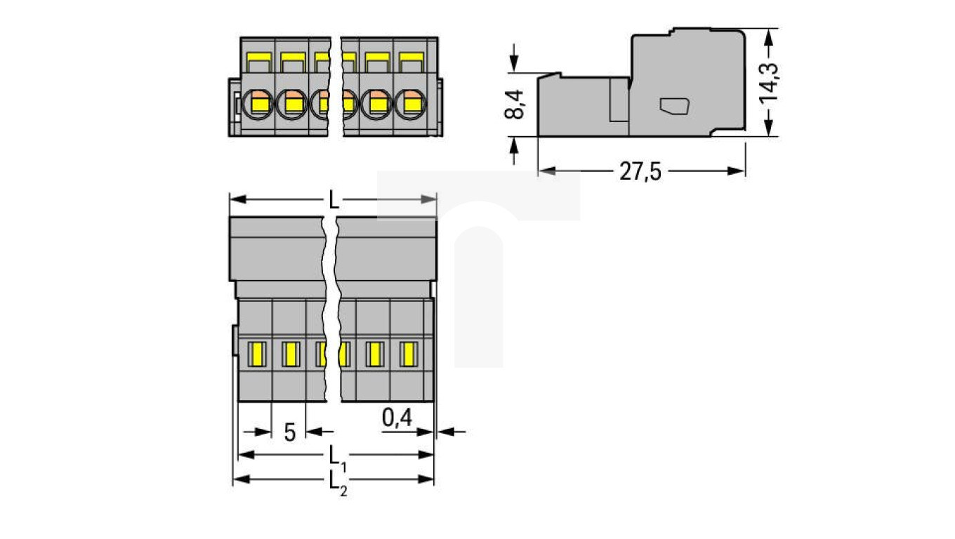Wtyk MCS-MIDI Classic 3-biegunowy szary raster 5mm 231-603/032-000 /100szt./ – WAGO | TIM SA