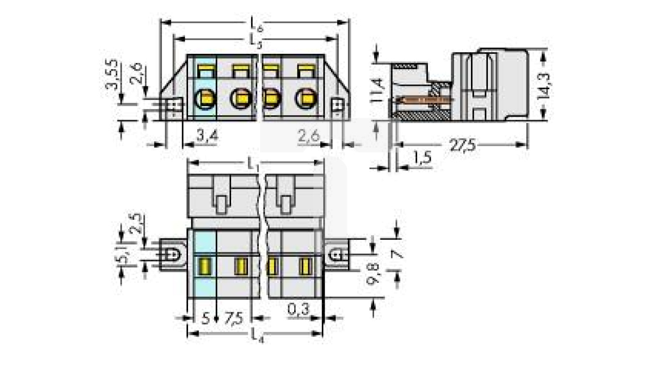 Wtyk MCS-MIDI Classic 4-biegunowy jasnoszary raster 7,5mm 723-604/019-042 /50szt./ – WAGO | TIM SA