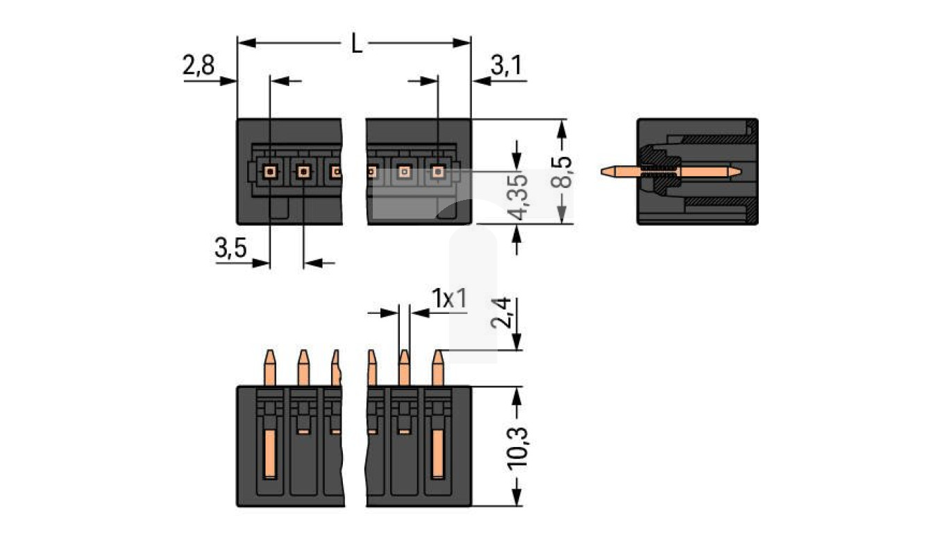 Wtyk MCS-MINI Classic 7-biegunowe czarny raster 3,5mm 734-137/105-604 /100szt./ – WAGO | TIM SA