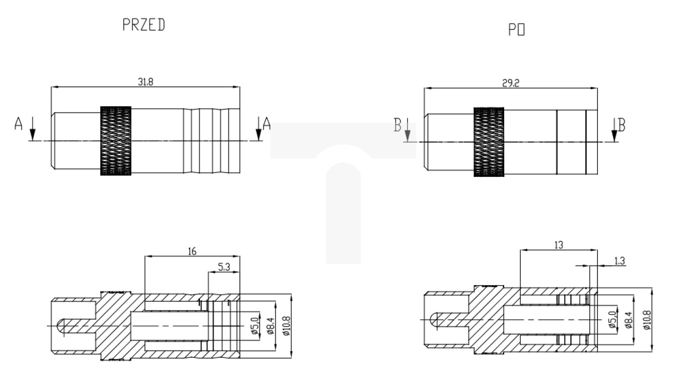 Wtyk antenowy IEC TV kompresyjny zielony MASTER na przewód Triset-113 ...