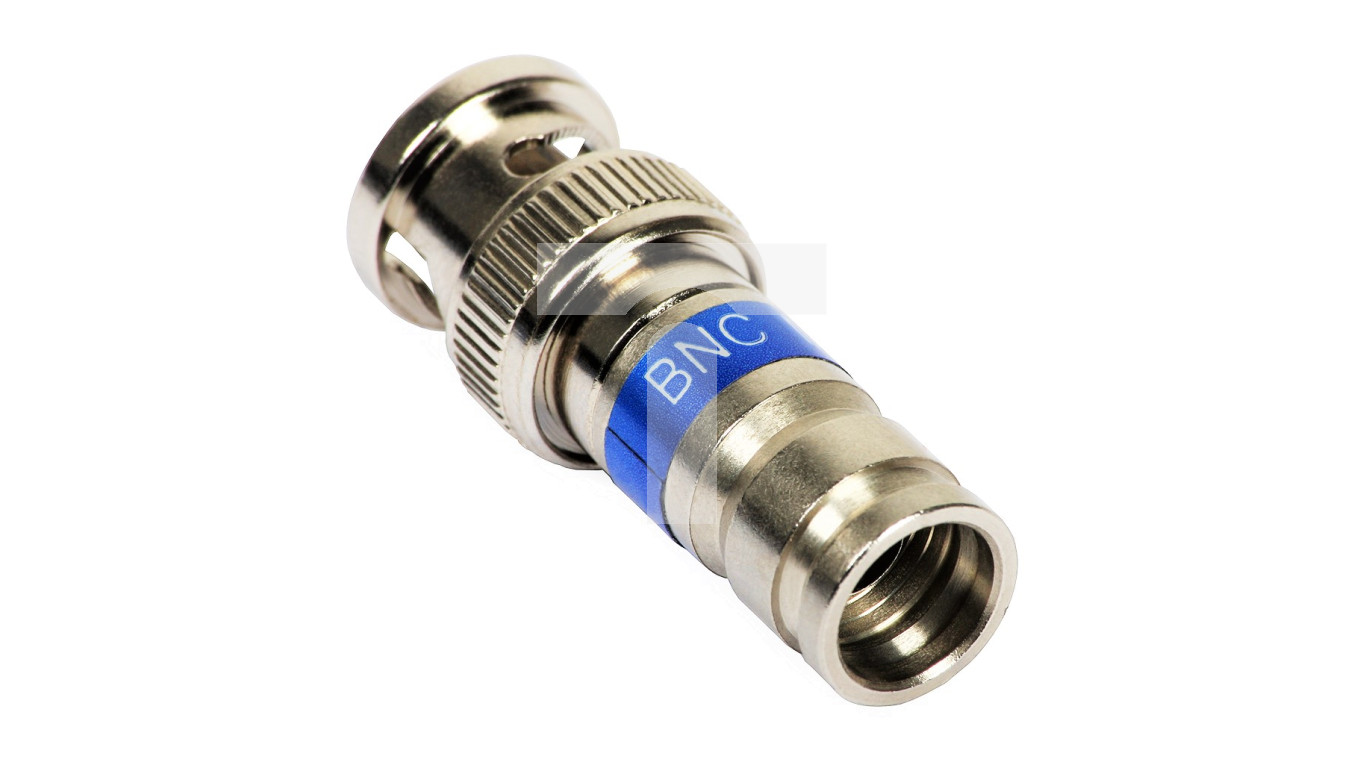 Wtyk koncentryczny BNC 75ohm kompresyjny niebieski MASTER na przewód ...