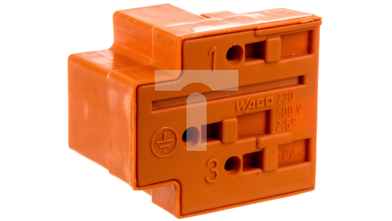 Wtyk rozgałęźny 3-torowy 2,5mm2 2x L, 1x PE pomarańczowy 730-113 /50szt./ – WAGO | TIM SA