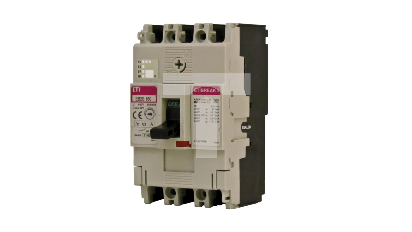 Wyłącznik kompaktowy 3P 100A 16kA /bez regulacji/ EB2S 160/3LF ...