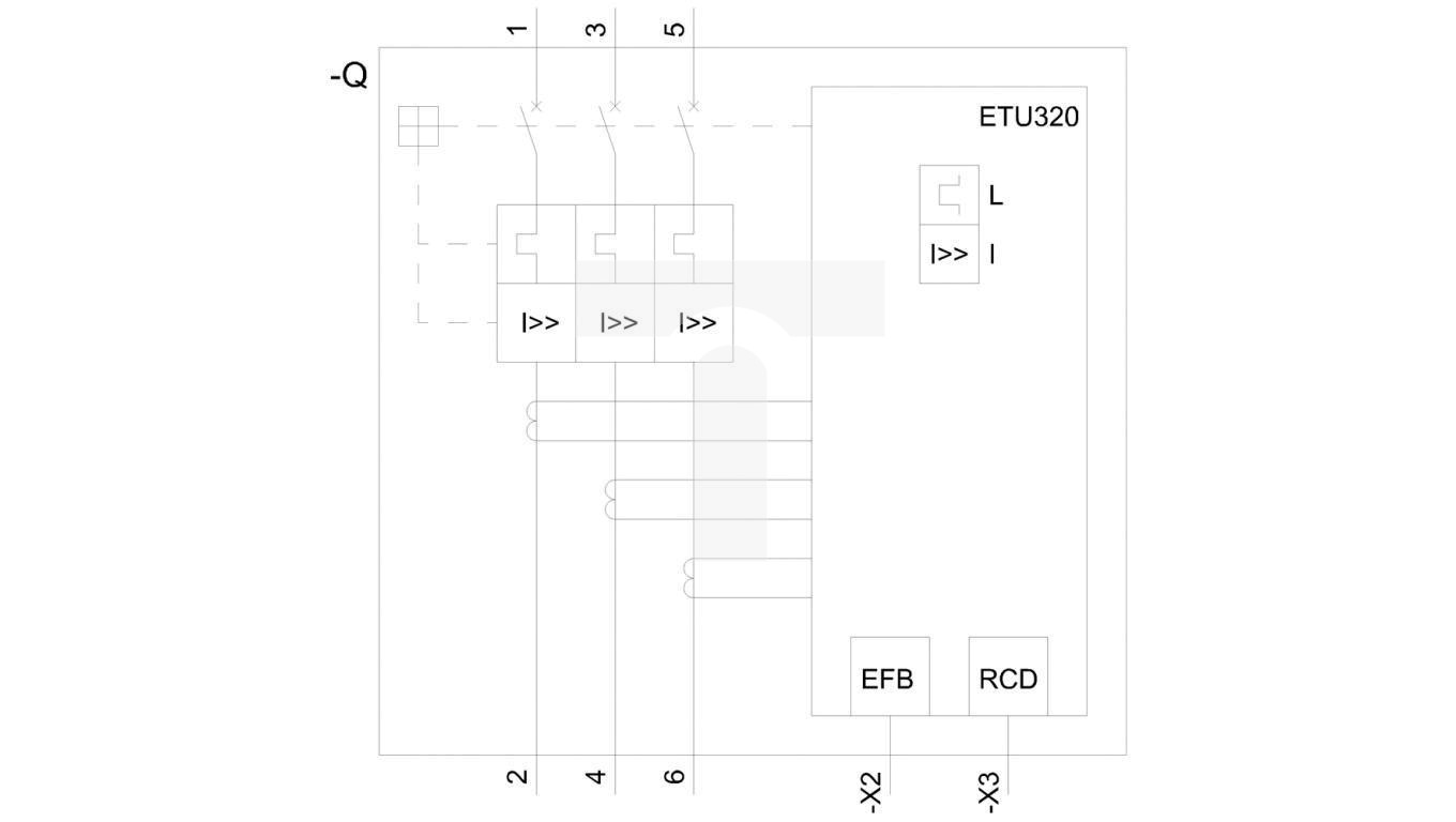 Wyłącznik mocy 3P 400A Icu=55kA 415V AC wyzwalacz elektroniczny ETU320 ...