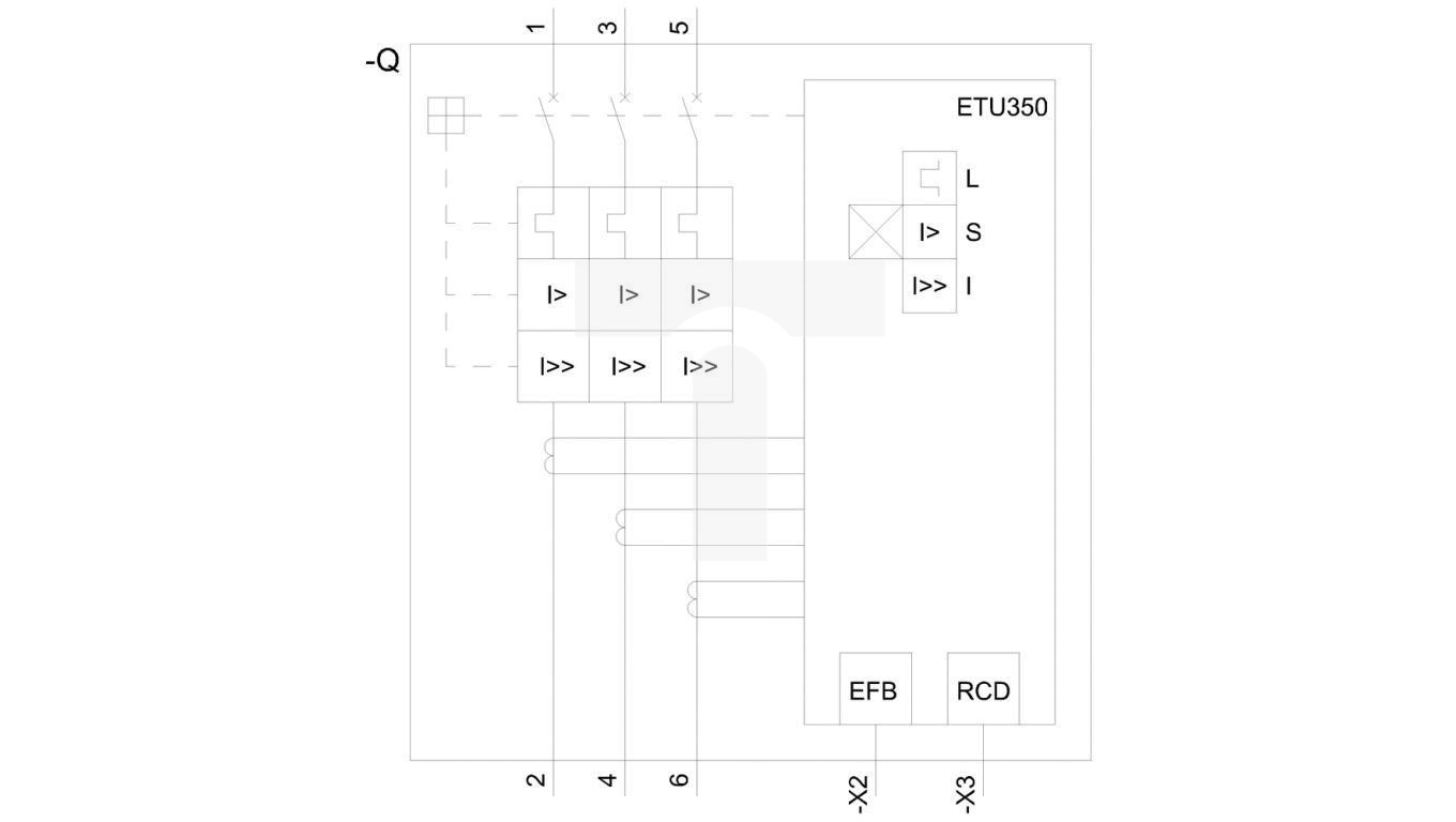 Wyłącznik mocy 3P 63A Icu=55kA 415V AC wyzwalacz elektroniczny ETU350 ...