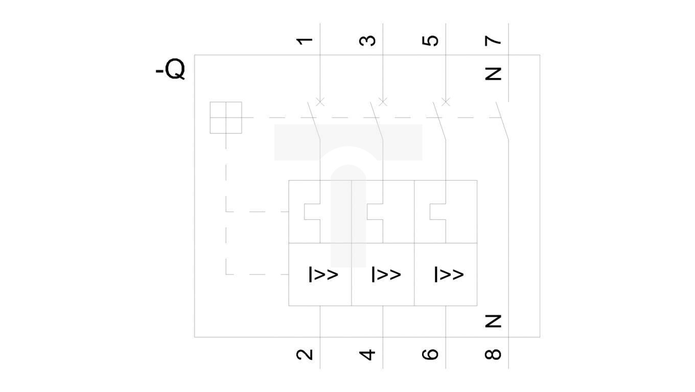 Wyłącznik mocy 4P 100A Icu=36kA 415V AC wyzwalacz TM210 LI przyłącza ramowe 3VA1110-4ED46-0AA0 ...