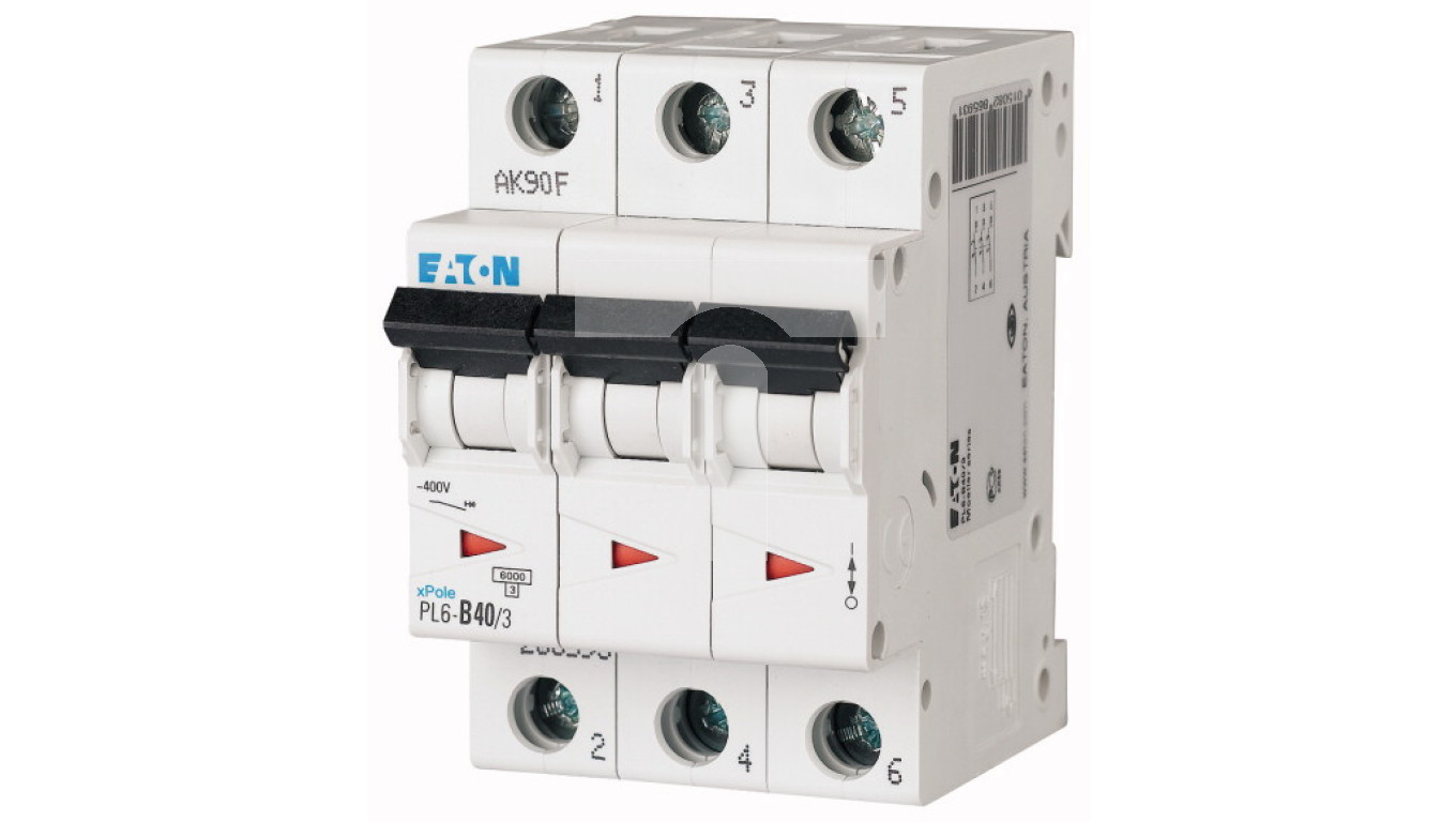 Wyłącznik nadprądowy 3P B 40A 6kA AC PL6-B40/3 286593 – EATON | TIM SA