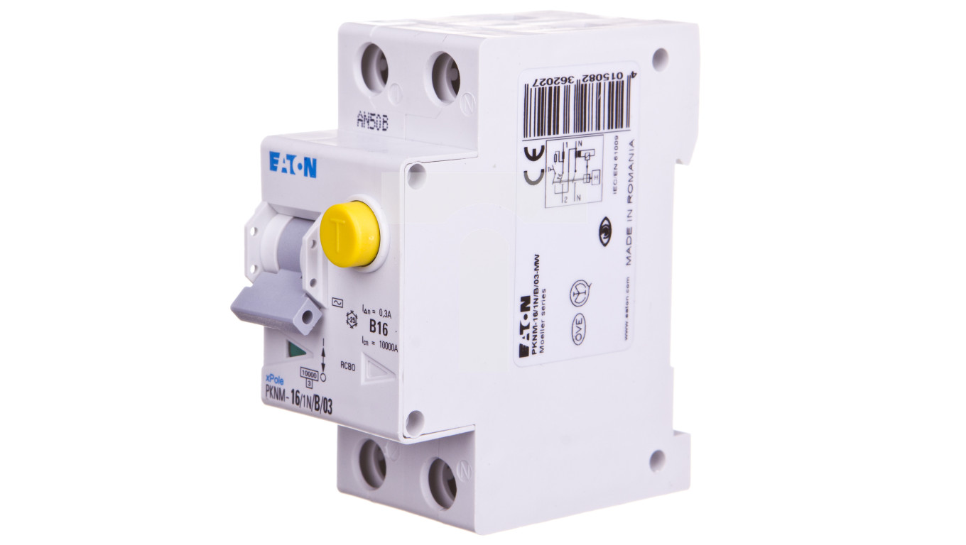 Wyłącznik różnicowo-nadprądowy 2P 16A C 0,3A typ AC PKNM 16/1N/B/03-MW ...