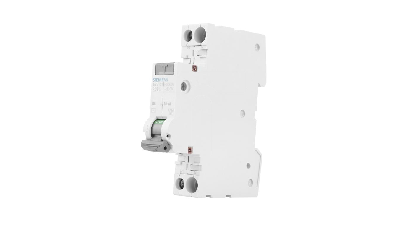 Wyłącznik różnicowo-nadprądowy 2P 6A B 0,03A typ AC 6kA 30mA SENTRON 5SV1316-0KK06 – SIEMENS ...