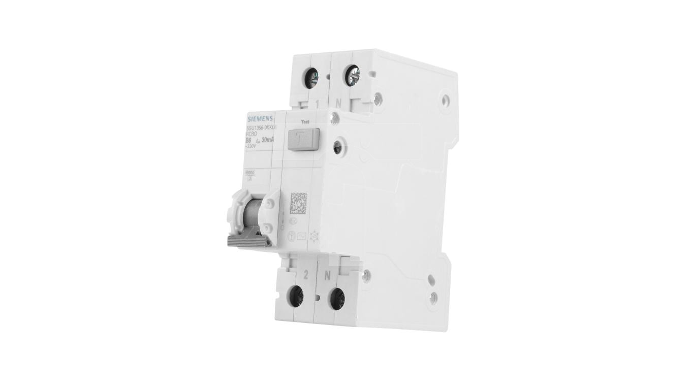 Wyłącznik różnicowo-nadprądowy 2P 6A B 0,03A typ AC 6kA 5SU1356-0KK06 – SIEMENS | TIM SA
