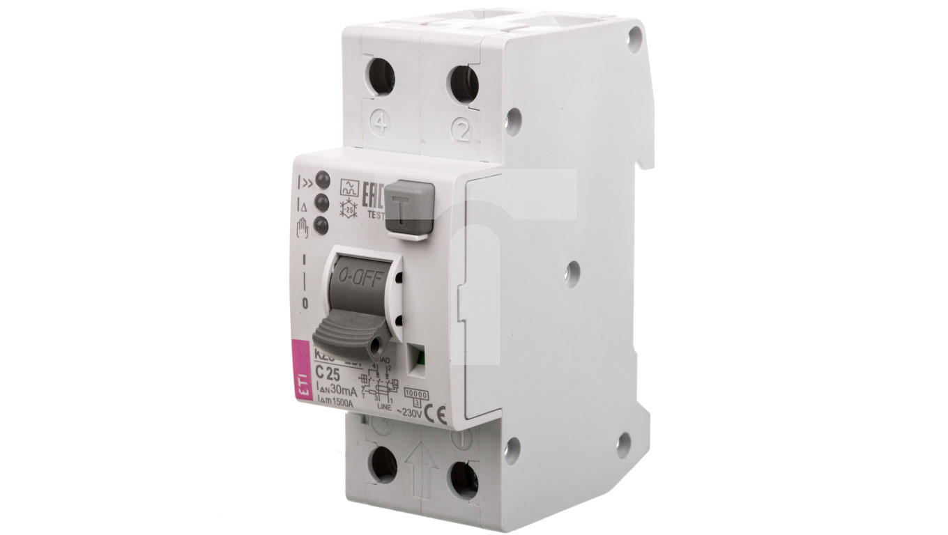 Wyłącznik różnicowonadprądowy 1+N 25A C 30mA typ A KZS-2M2p EDI A ...