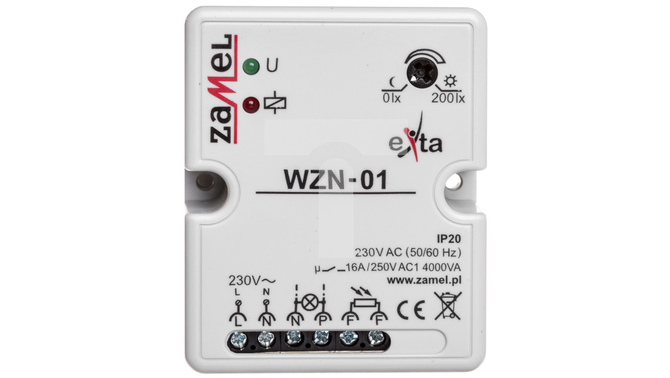 Wyłącznik zmierzchowy 16A 230V 0-200lx WZN-01 EXT10000147 – ZAMEL | TIM SA