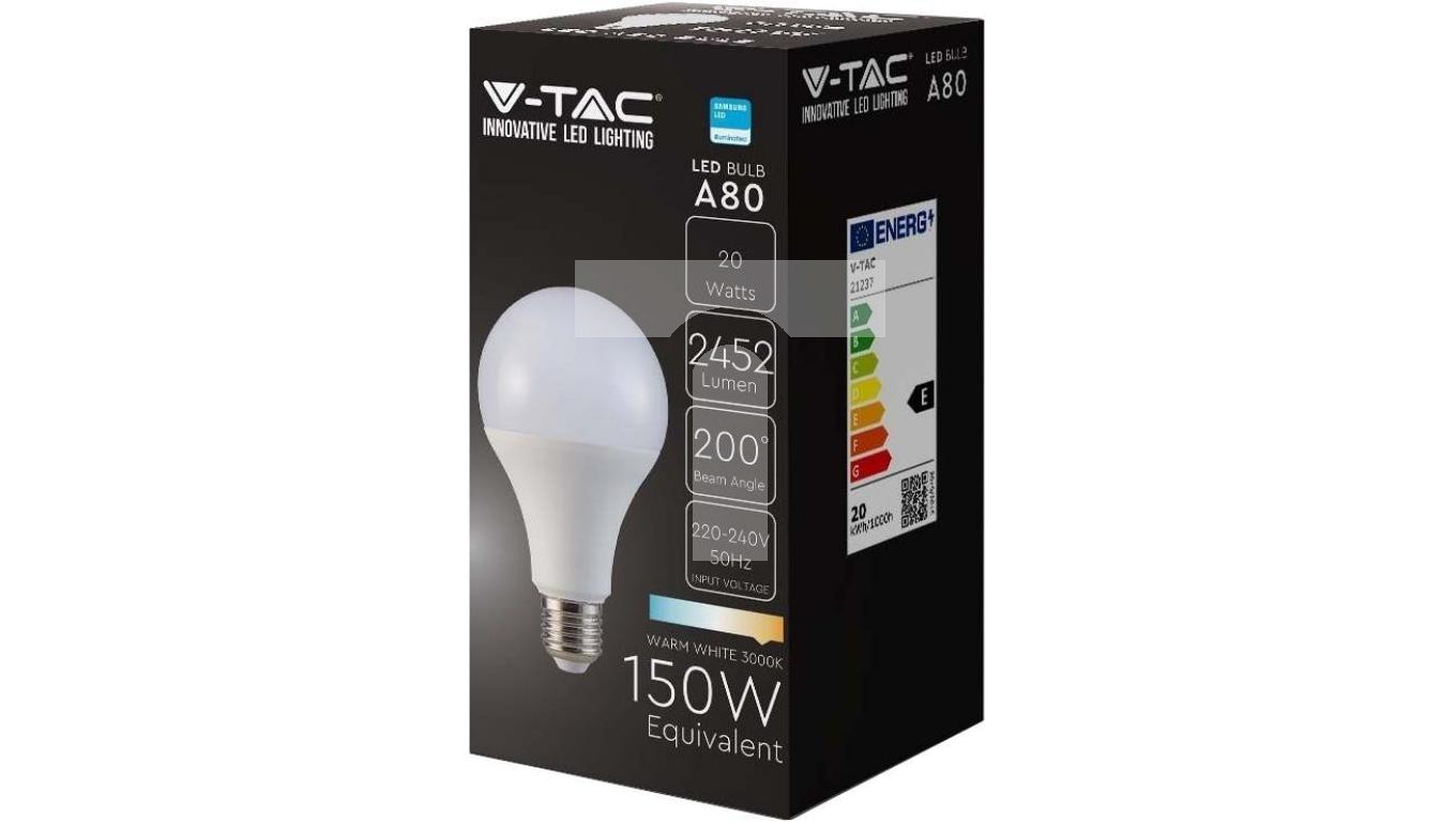 Żarówka LED E27 230V 20W 2452lm 4000K IP20 barwa neutralna NW V-TAC SAMSUNG VT-233 – V-TAC ...