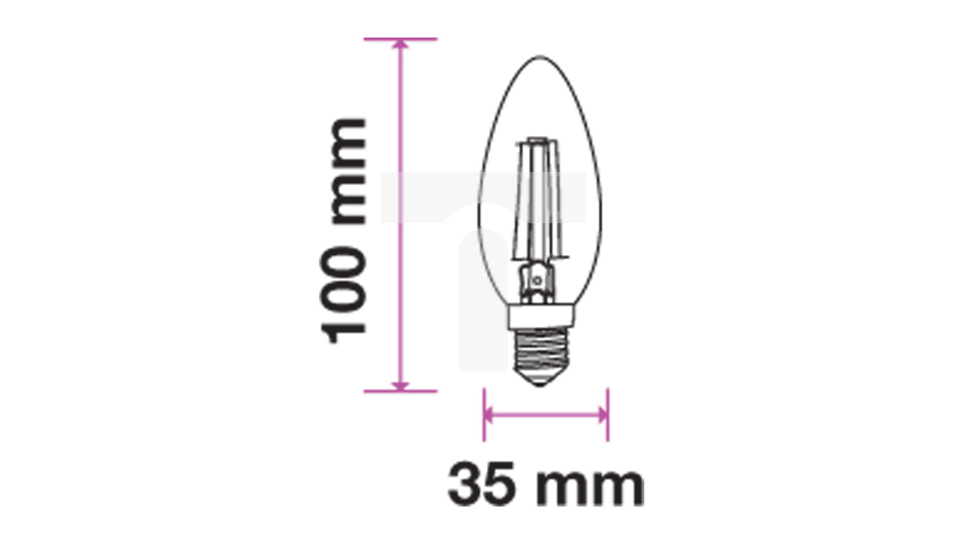 Żarówka dekoracyjna LED FILAMENT SAMSUNG CHIP VT-254 4W E14 C37 2700K ...