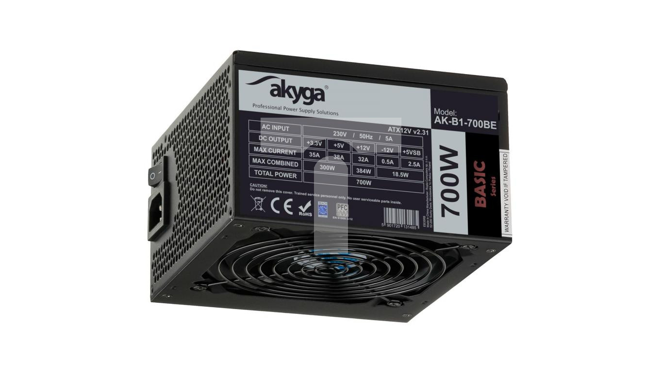 Zasilacz ATX 700W Akyga AK-B1-700BE BLACK EDITION P4+4 PCI-E 6 pin i 6 ...