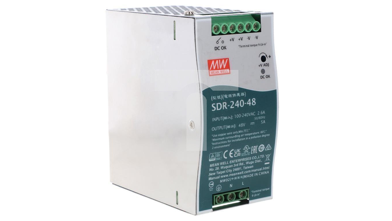 Zasilacz impulsowy 240W 48VDC SDR-240-48, 1-NR3U3 – MEAN WELL | TIM SA