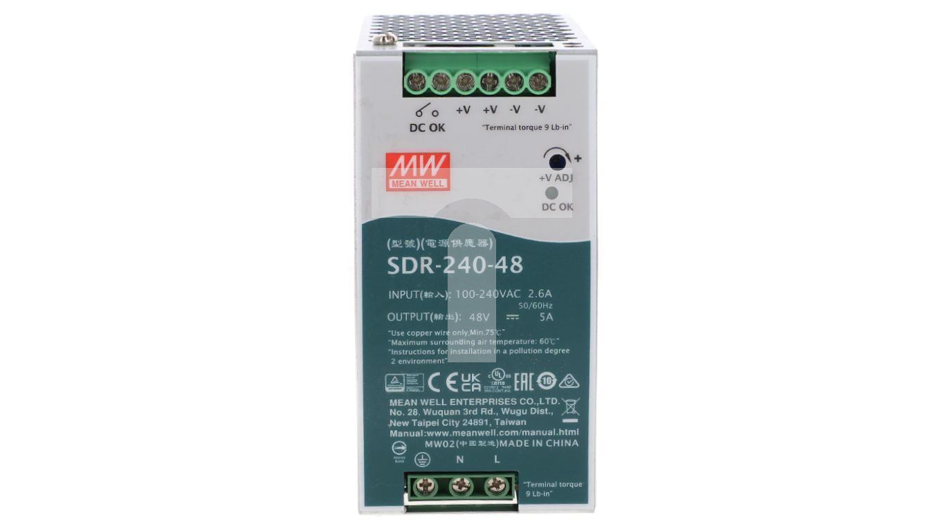 Zasilacz impulsowy 240W 48VDC SDR-240-48, 1-NR3U3 – MEAN WELL | TIM SA