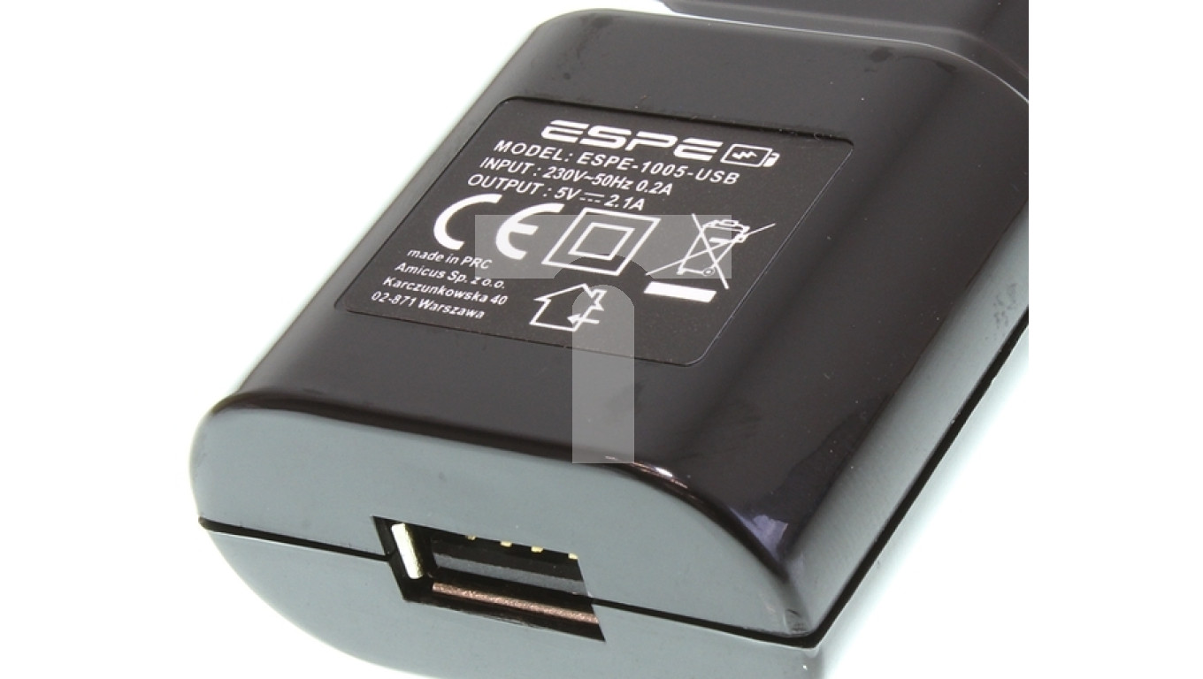 Zasilacz impulsowy 5V 2A 10W wyjście USB ESPE-1005-W2E-iUSB – AMICUS | TIM SA