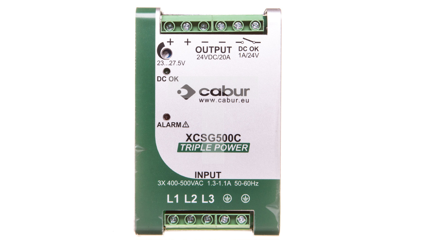 Zasilacz impulsowy CSG500C 360-550V AC/24V DC 20A XCSG500C – CABUR | TIM SA