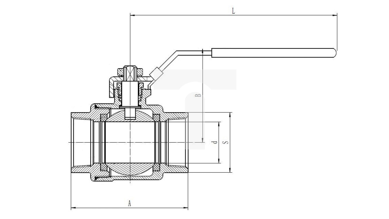 Zawór kulowy gwintowany Flowmatik R 2 GW PN63, 2-elementowy z blokadą, stal nierdzewna 316, PTFE ...