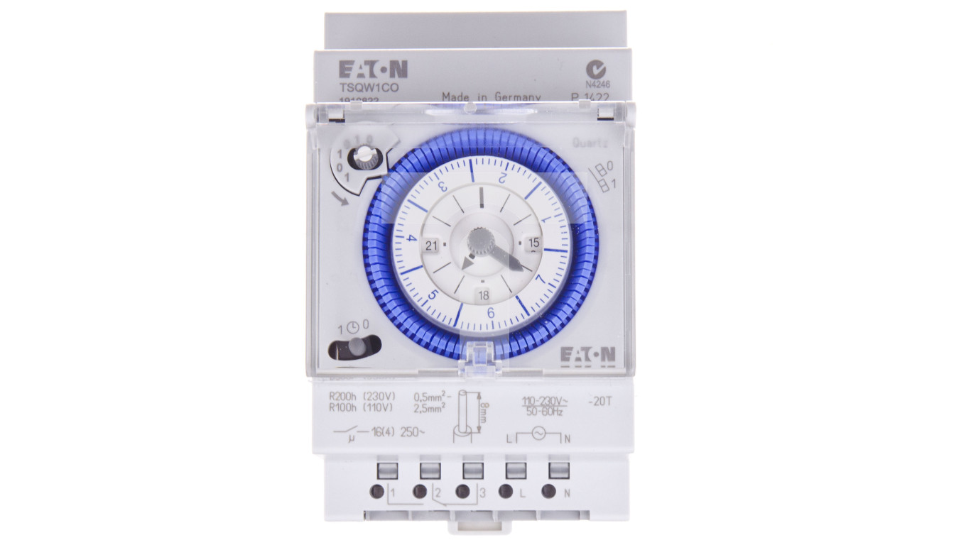 Zegar sterujący analogowy 16A tygodniowy jednokanałowy TSQW1CO 167392 ...